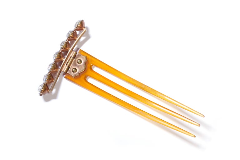 Edwardian Paste Hair Comb, Metal, Paste, Antique Wedding Comb For Sale ...