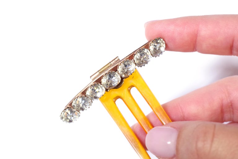 Edwardian Paste Hair Comb, Metal, Paste, Antique Wedding Comb For Sale ...