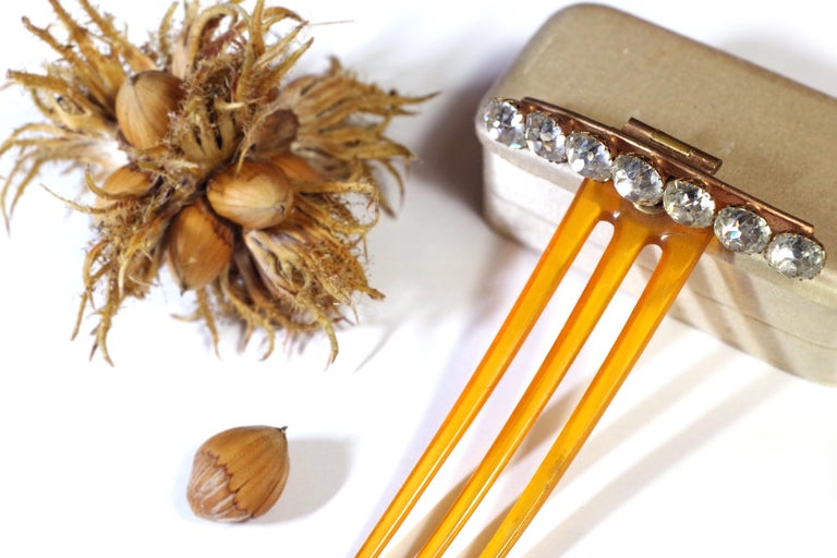 Edwardian Paste Hair Comb, Metal, Paste, Antique Wedding Comb For Sale ...