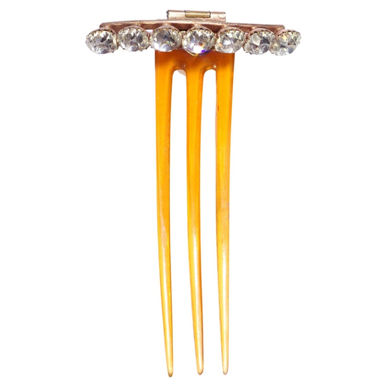 Edwardian Paste Hair Comb, Metal, Paste, Antique Wedding Comb For Sale ...