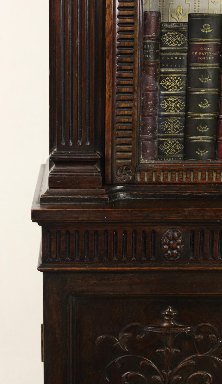 Edwardian Period Adams Style Slender Mahogany Bookcase For Sale at 1stDibs