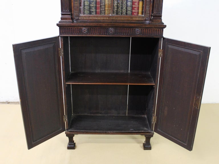 Edwardian Period Adams Style Slender Mahogany Bookcase For Sale at 1stDibs