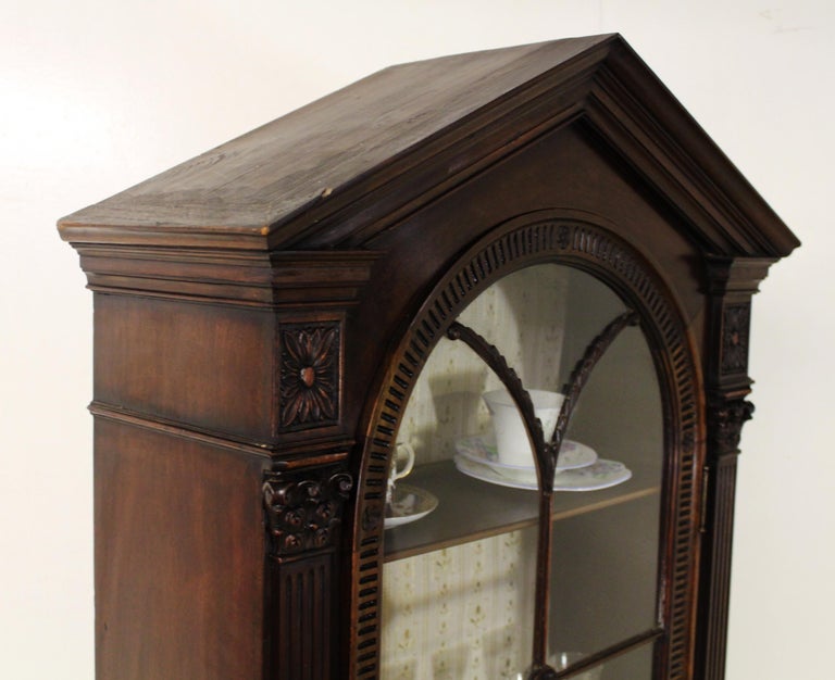 Edwardian Period Adams Style Slender Mahogany Bookcase For Sale at 1stDibs