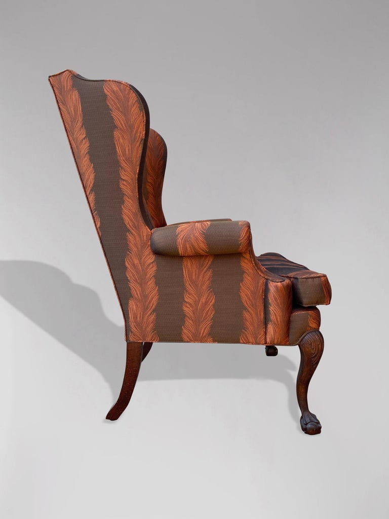 Edwardian Period Newly Reupholstered Wingback Armchair For Sale at 1stDibs