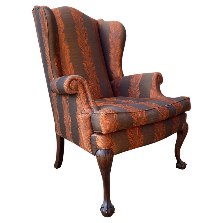 Edwardian Period Newly Reupholstered Wingback Armchair For Sale at 1stDibs