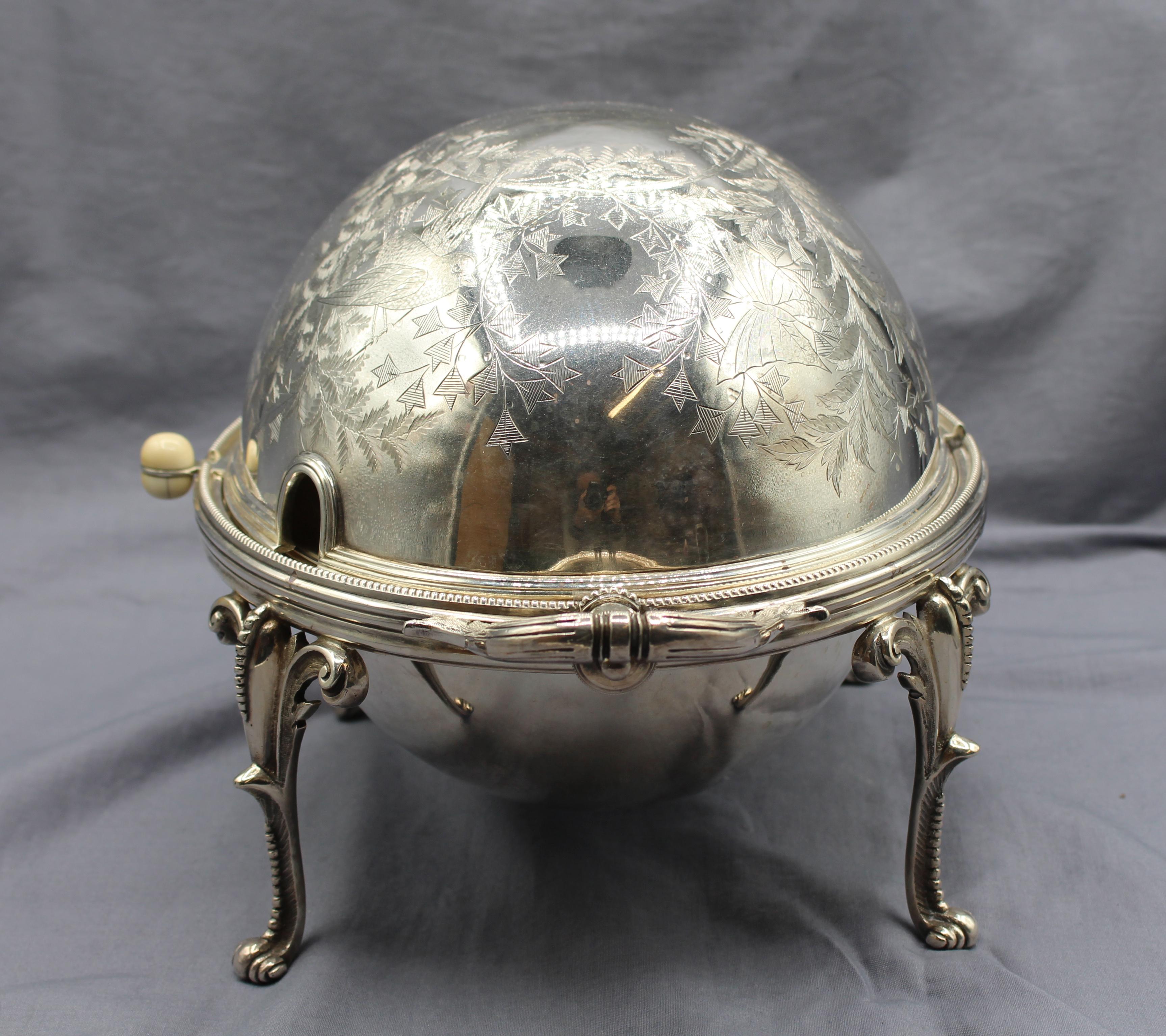 Edwardian Period Silver Plate Revolving Tureen at 1stDibs