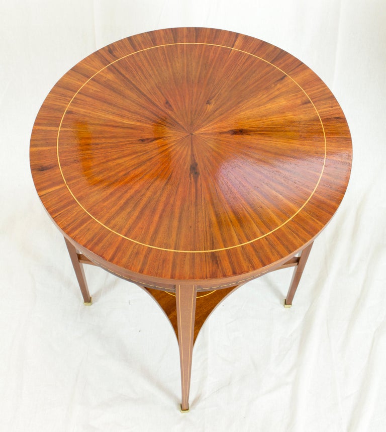 Edwardian Round Side Mahogany Table from England at 1stDibs
