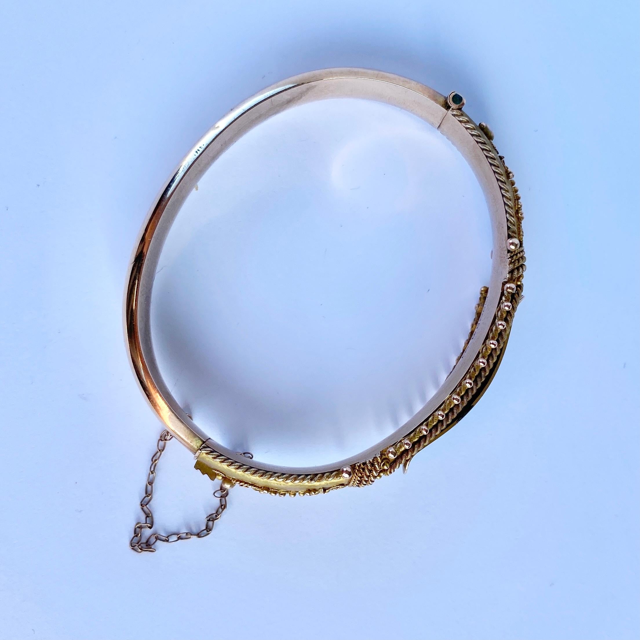 Edwardian Ruby and Diamond 9 Carat Gold Bangle at 1stDibs | 9 carat ...