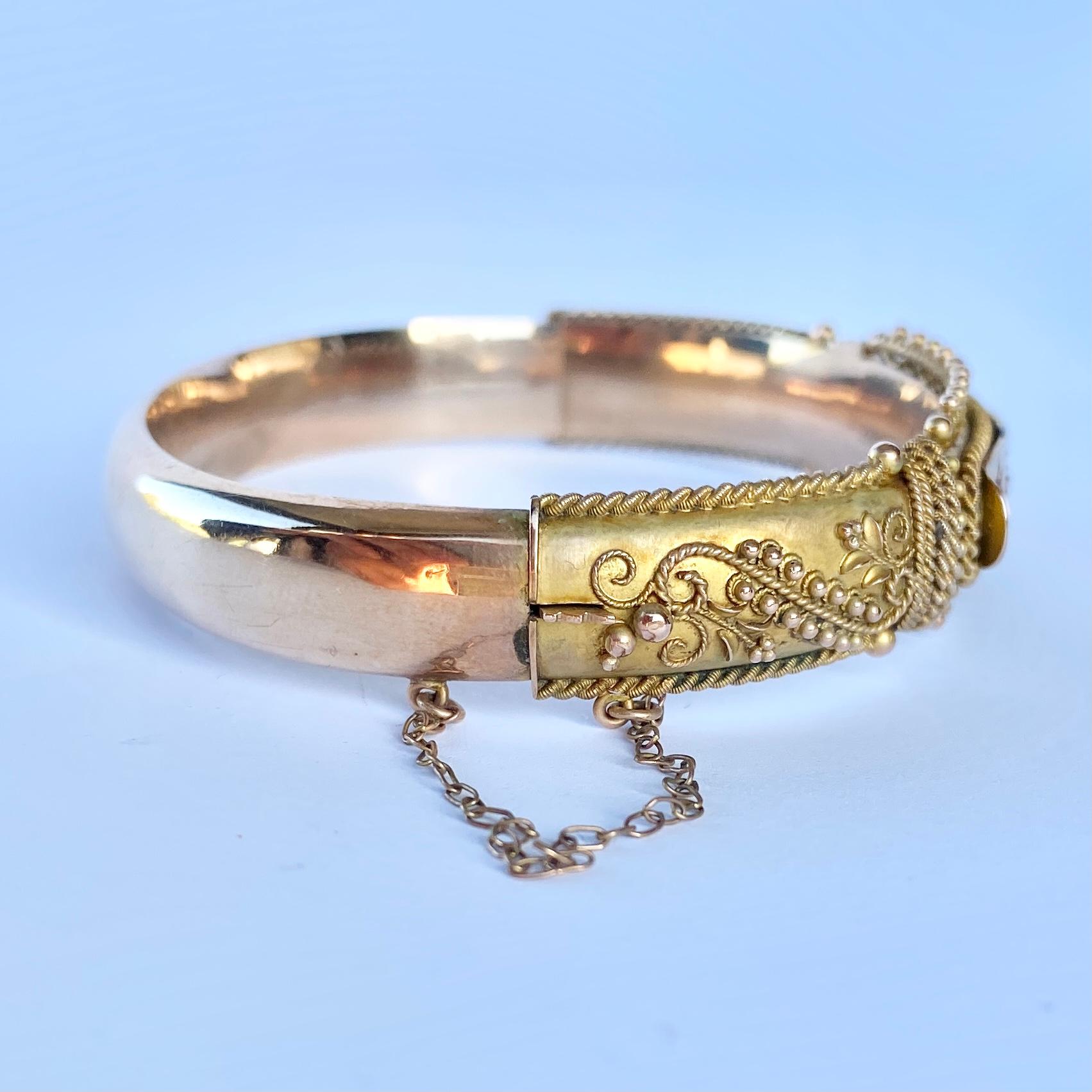 Edwardian Ruby and Diamond 9 Carat Gold Bangle at 1stDibs | 9 carat ...