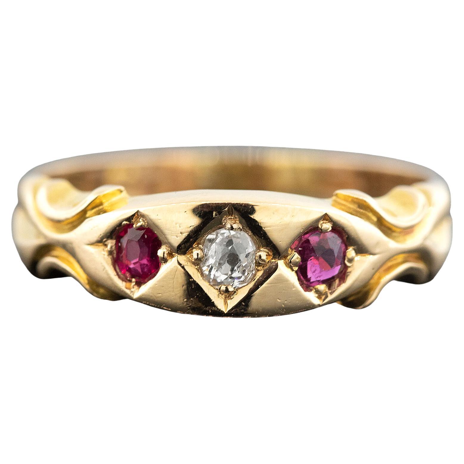Edwardian Ruby and Diamond Set Ring Circa 1910 For Sale at 1stDibs