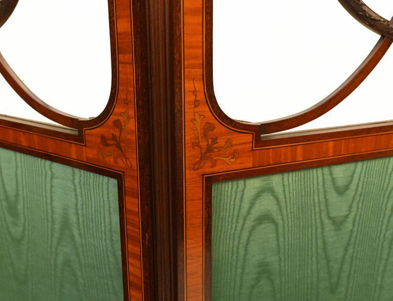 Edwardian Screen Four Panel Room Divider Satinwood 1910 at 1stDibs