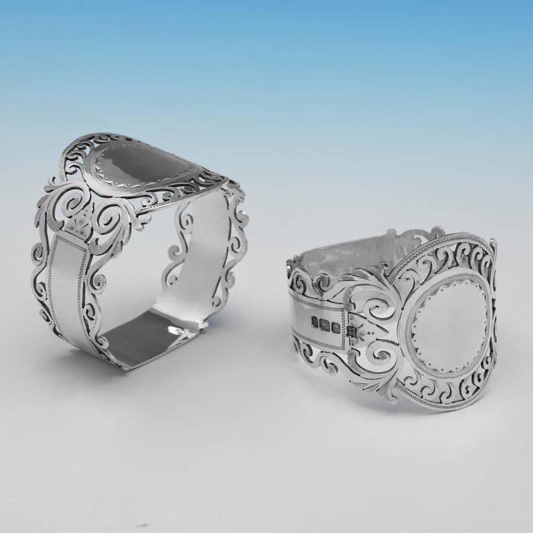 Edwardian Set of 6 Sterling Silver Napkin Rings, Sheffield 1908 ...