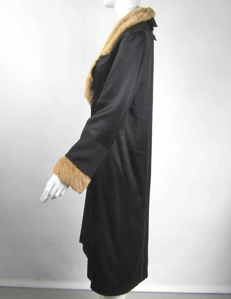 Edwardian Silk Ermine Fur Duster Coat For Sale at 1stDibs