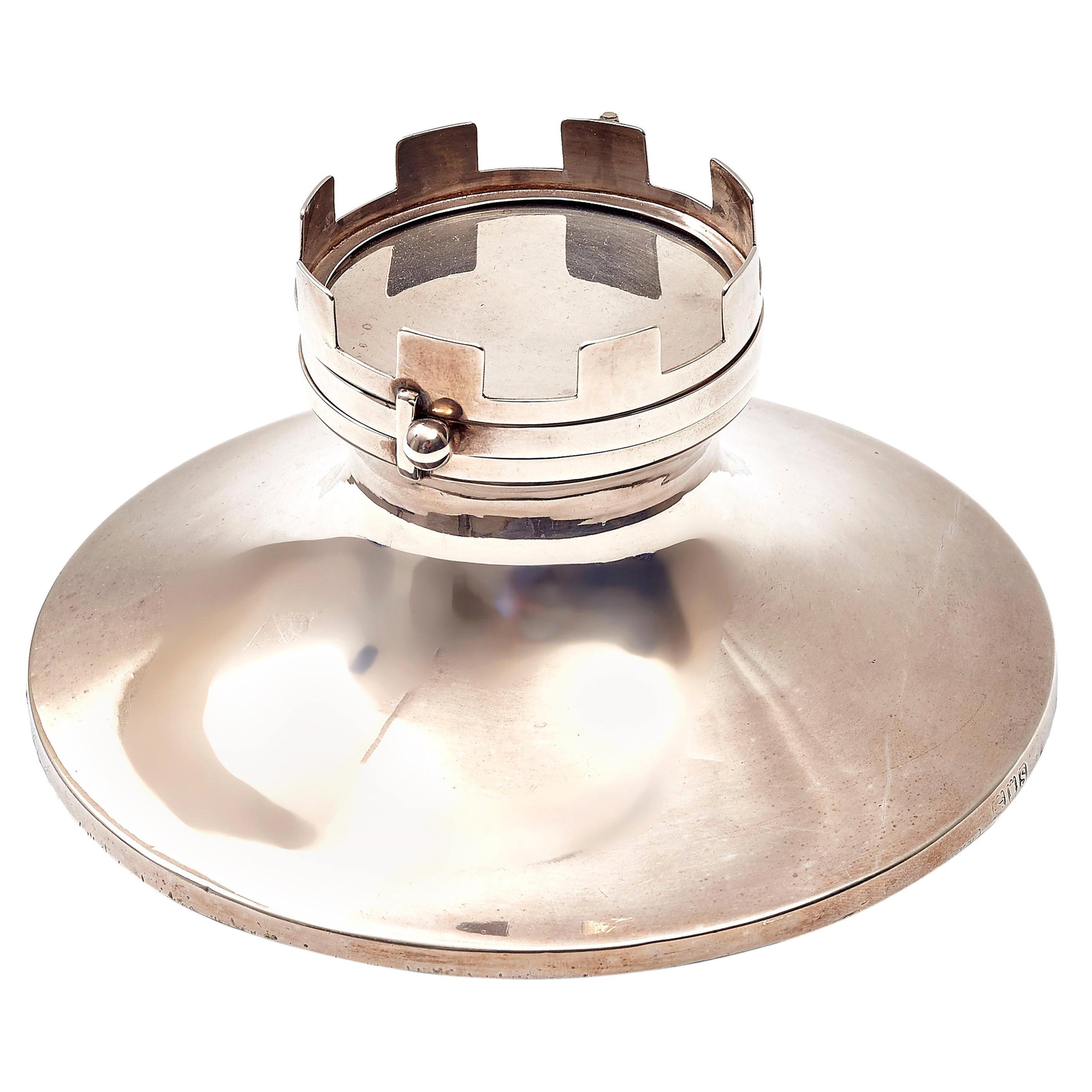 William Comyns and Sons Edwardian Tortoiseshell and Silver Inkwell at ...