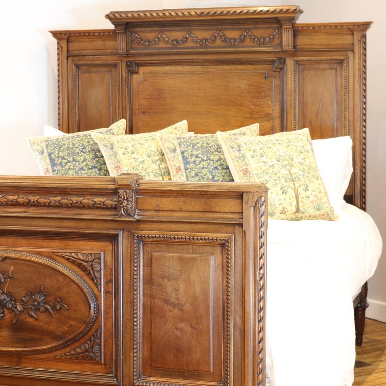 Edwardian Solid Walnut Antique Bed WK151 at 1stDibs