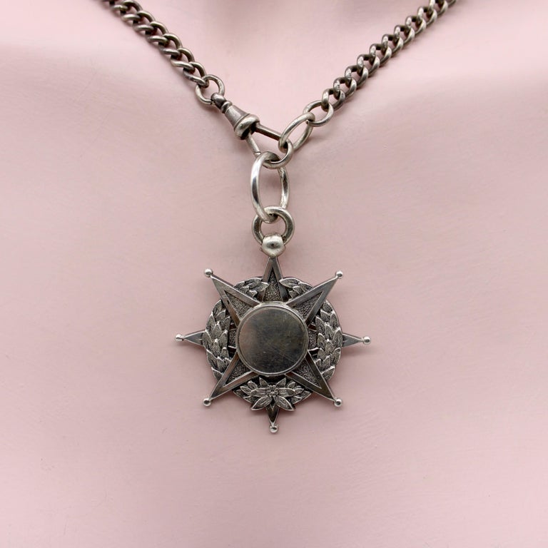Edwardian Sterling Silver Eight-Pointed Star Medal / Award For Sale at ...