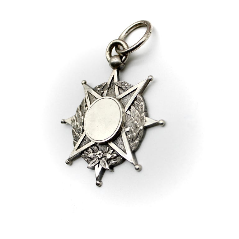 Edwardian Sterling Silver Eight-Pointed Star Medal / Award For Sale at ...