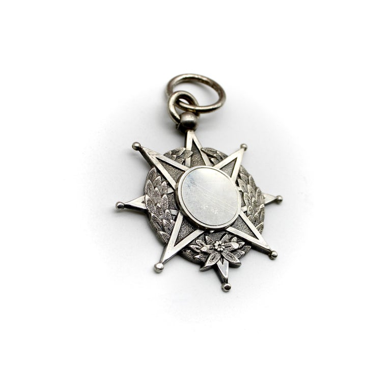 Edwardian Sterling Silver Eight-Pointed Star Medal / Award For Sale at ...