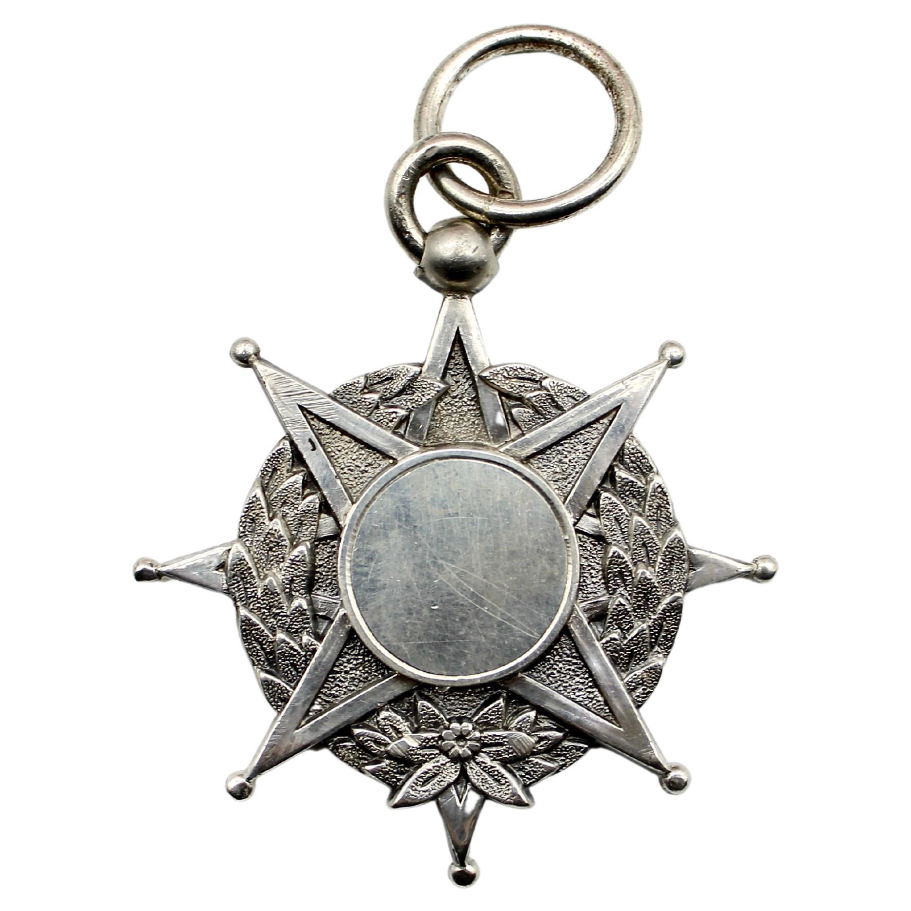Edwardian Sterling Silver Eight-Pointed Star Medal/ Award For Sale at ...