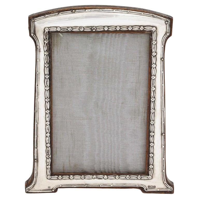 Edwardian, Sterling Silver Footed Picture Frame with Wood Back For Sale ...