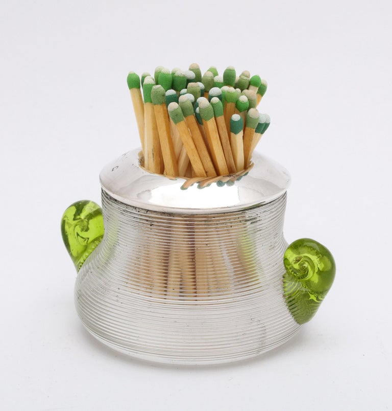 Edwardian Sterling Silver-Mounted Threaded Crystal Match Striker For ...