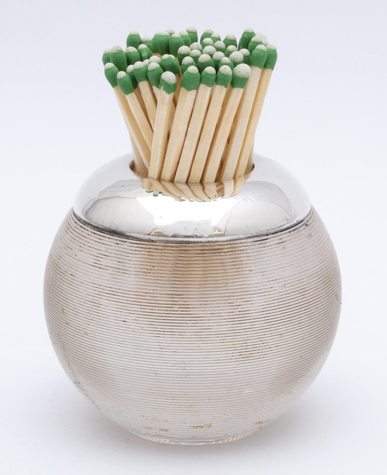 Edwardian Sterling Silver-Mounted Threaded Crystal Match Striker at 1stDibs