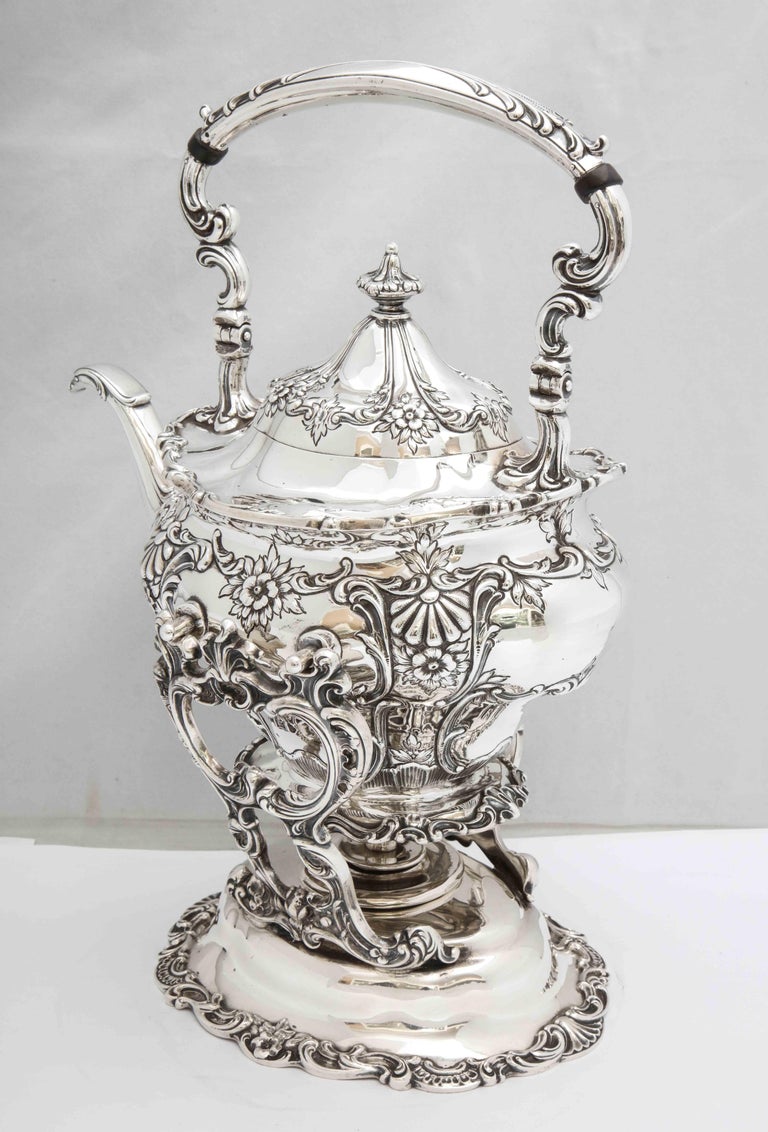 Victorian-Style Sterling Silver Tea Kettle on Stand by Gorham at 1stDibs