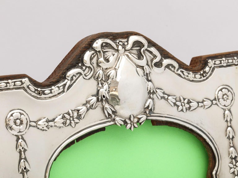 Edwardian Sterling Silver Wood-Backed Picture Frame For Sale at 1stDibs