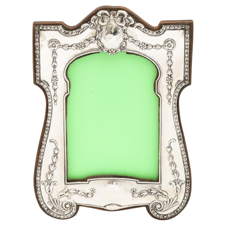 Edwardian Sterling Silver Wood-Backed Picture Frame For Sale at 1stDibs