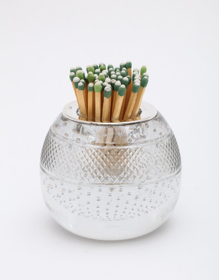 Edwardian-Style Sterling Silver-Mounted Controlled Bubbles Crystal ...