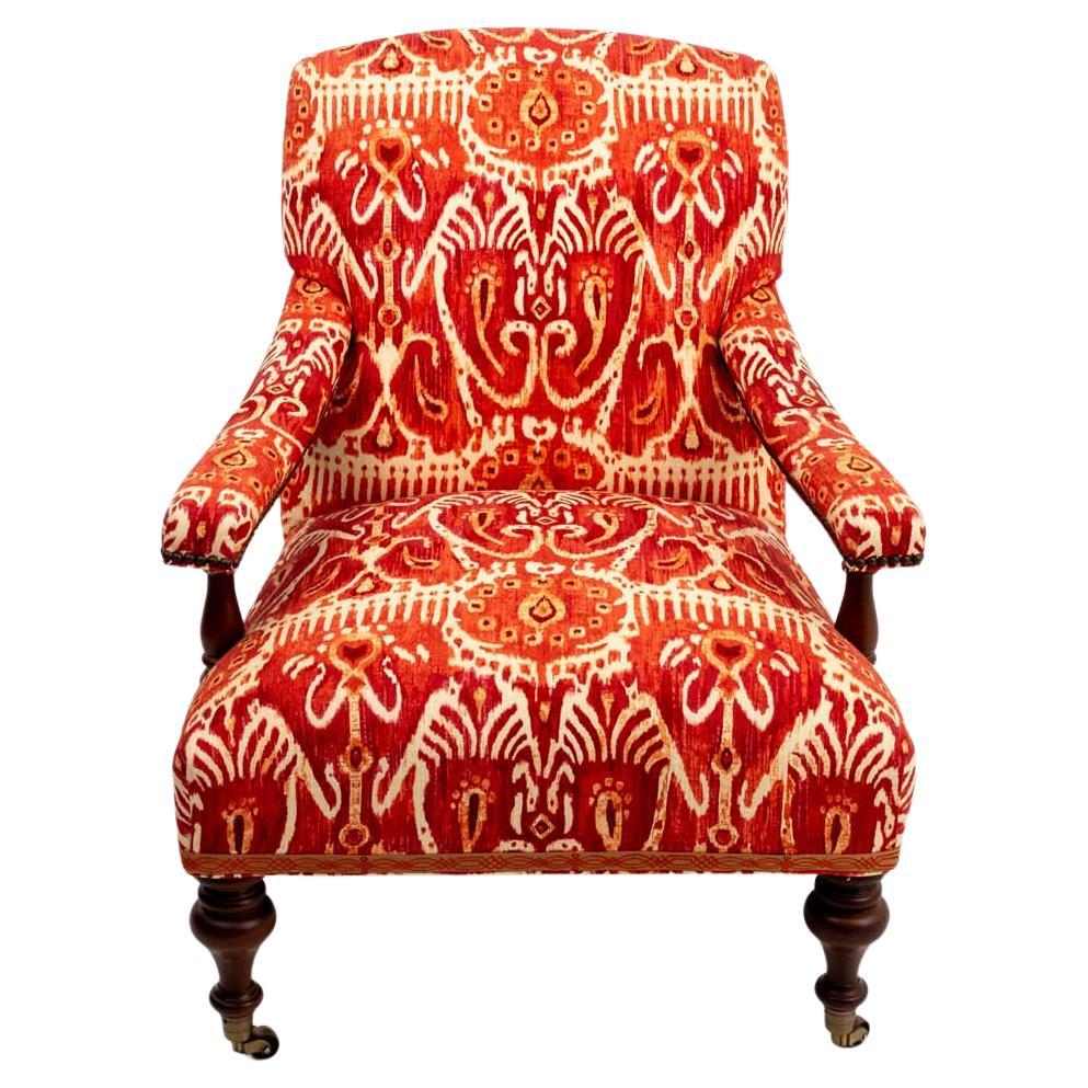 Edwardian Style Upholstered Library Chair For Sale at 1stDibs