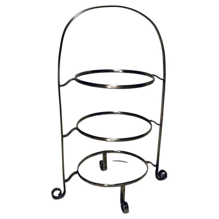Edwardian Three Tier Silver Plated Plate Stand For Sale at 1stDibs