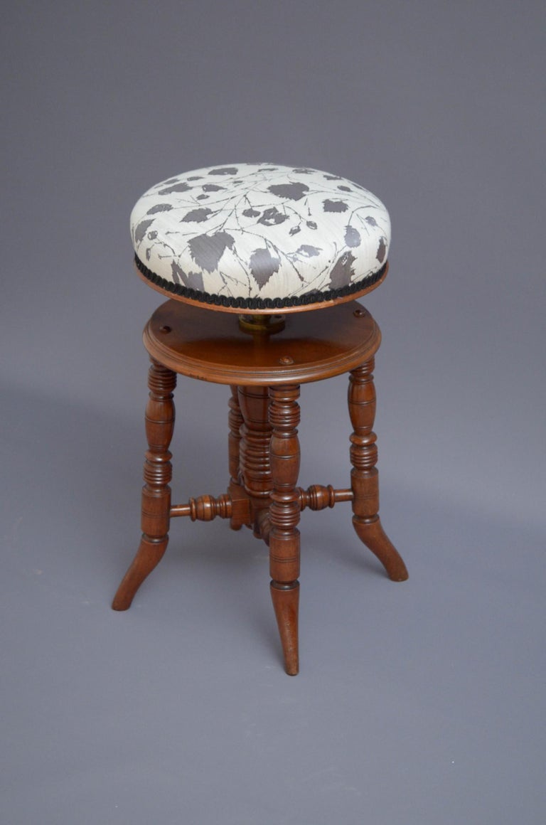 Edwardian Walnut Piano Stool For Sale at 1stDibs | edwardian stool ...