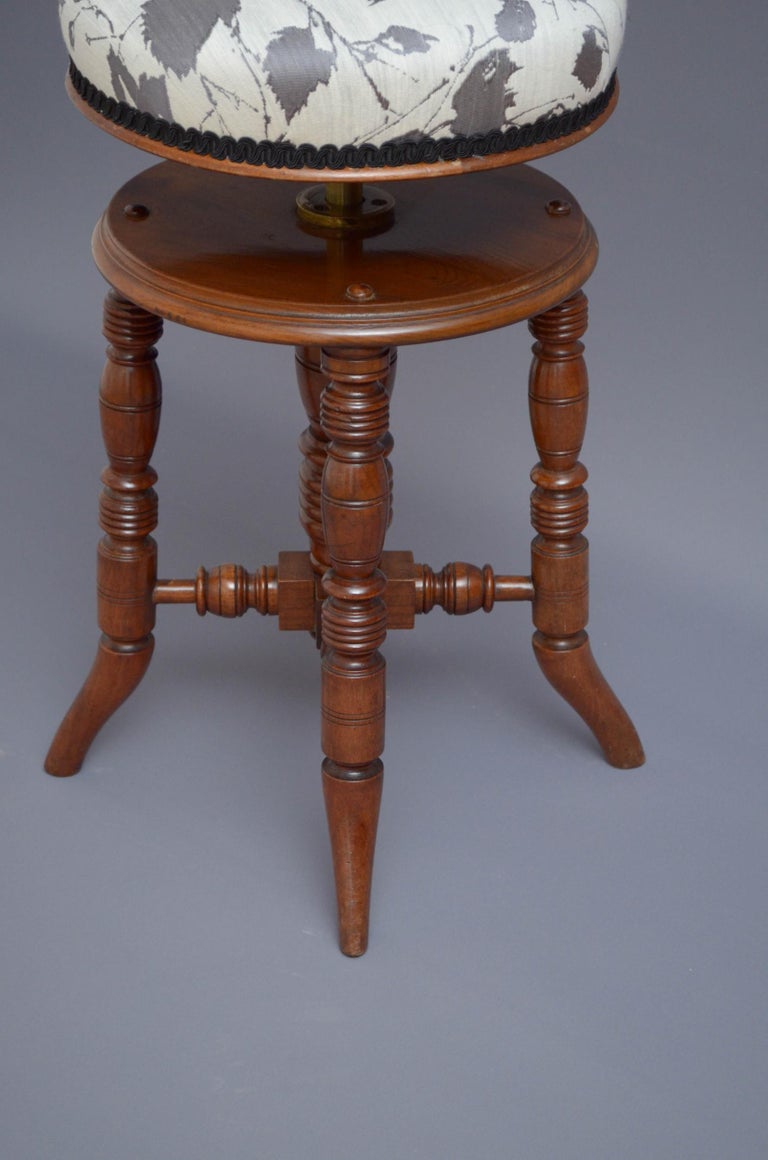 Edwardian Walnut Piano Stool For Sale at 1stDibs | edwardian stool ...