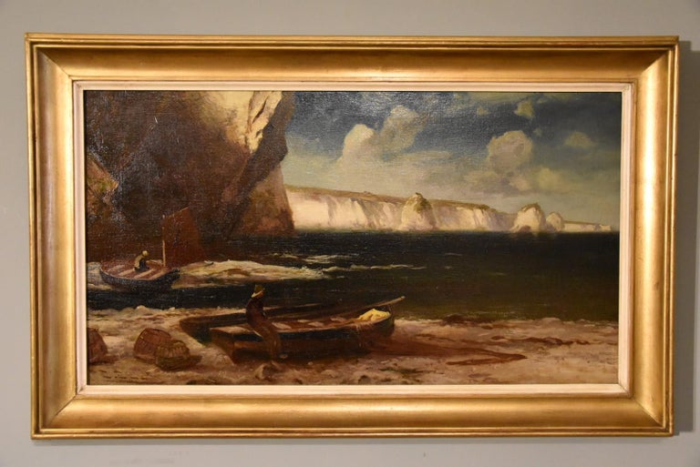 Edwin Ellis - Landcape Oil Painting “Lobster Gatherers, Flamborough ...