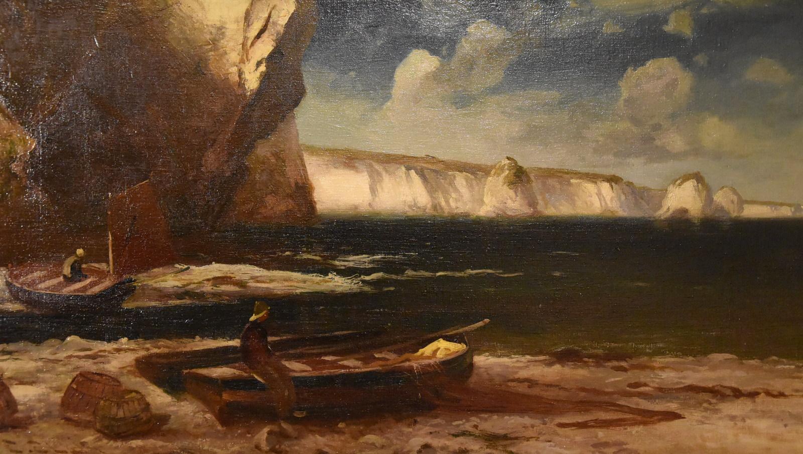 Edwin Ellis - Landcape Oil Painting “Lobster Gatherers, Flamborough ...