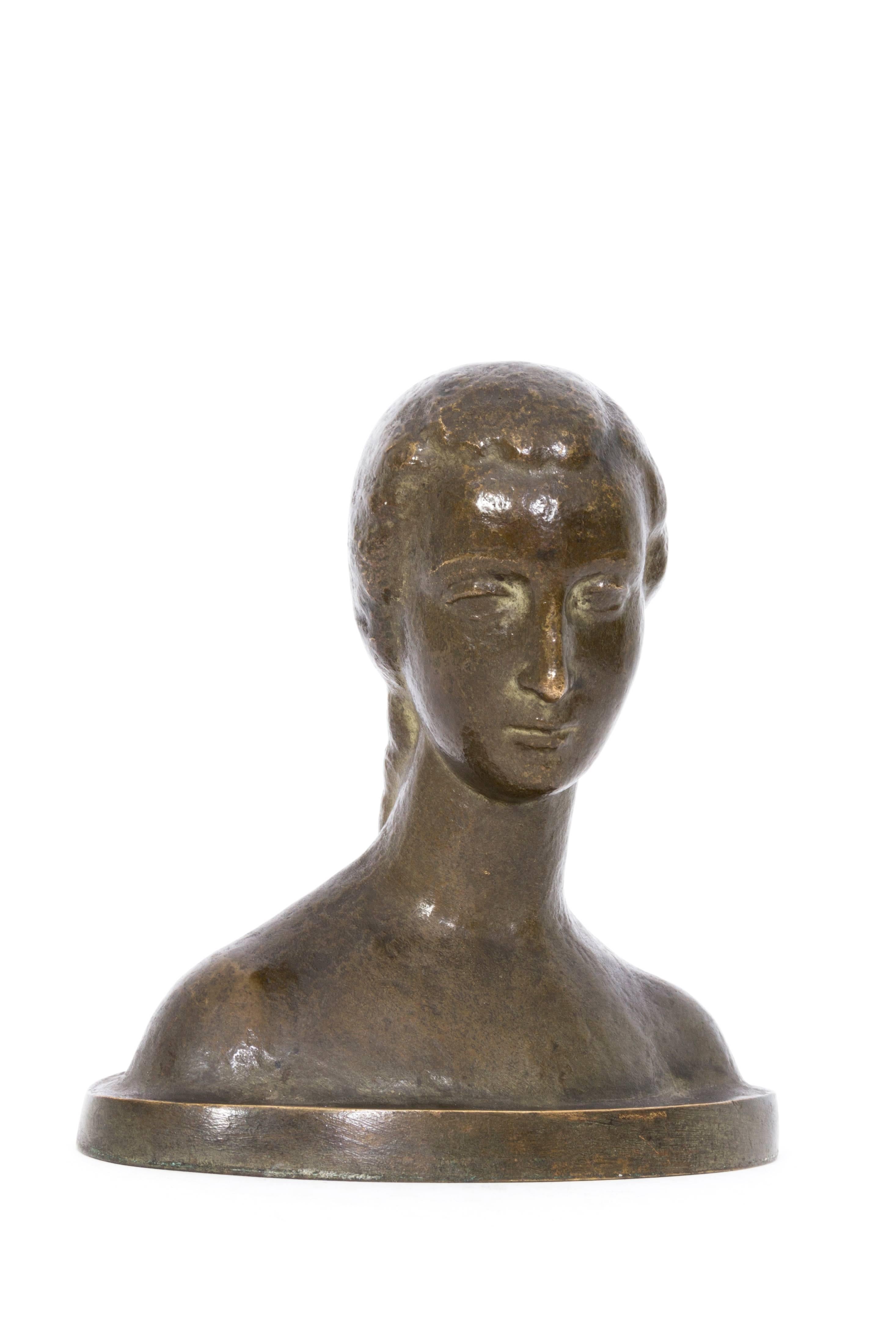 Edwin Grienauer - Damenbüste (Female Bust) - Bronze, Modern, Woman, 20th Century, Sculpture For ...