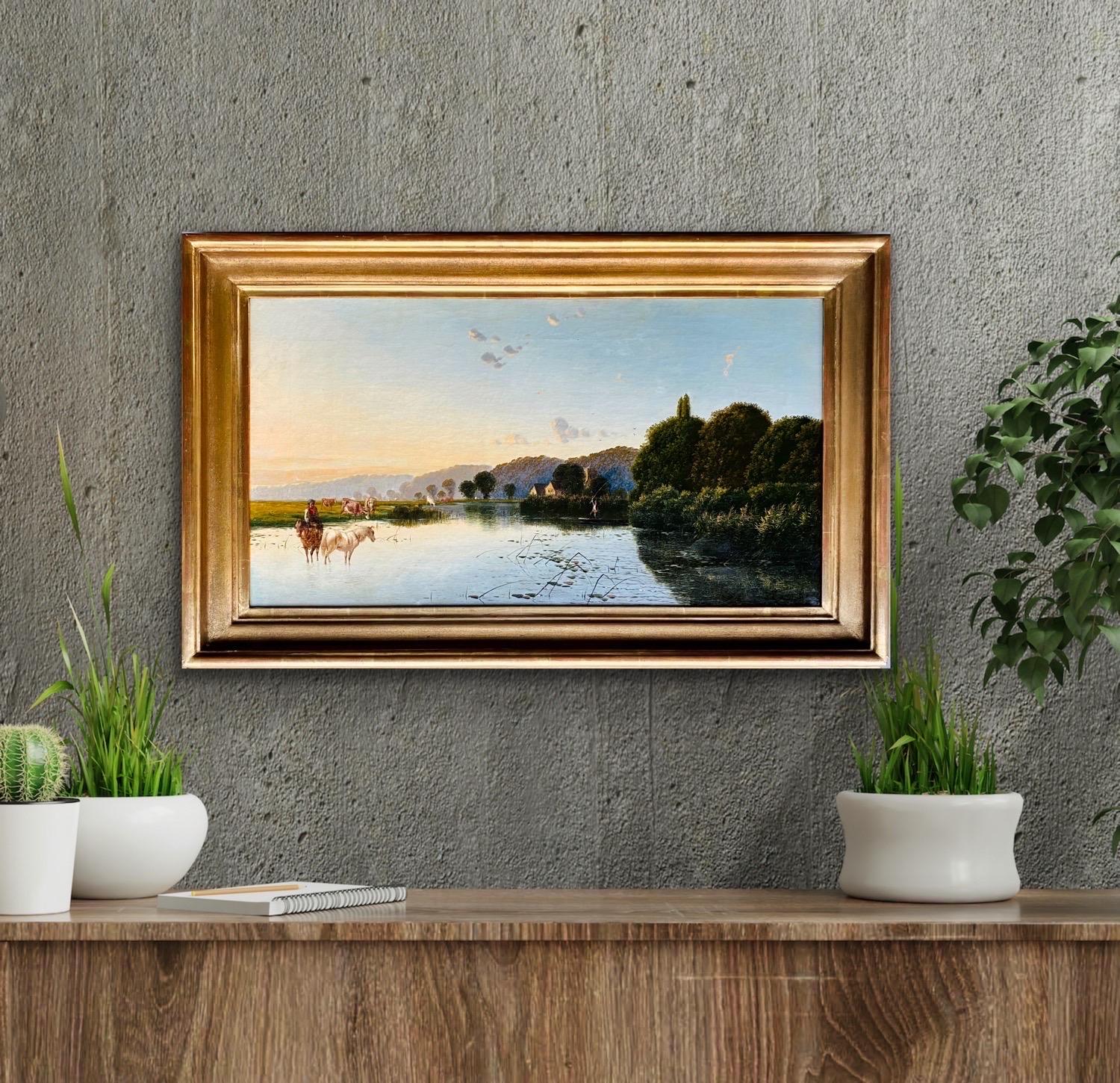 Edwin H. Boddington - 19th century English countryside landscape - Cows ...