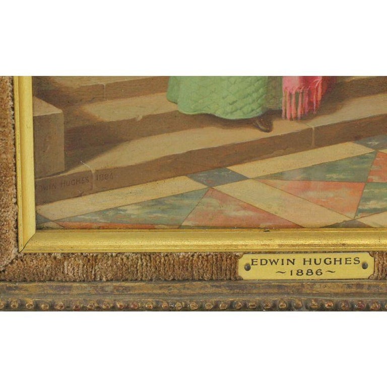 Edwin Hughes Oil Painting on Board of Lady’s Maid, Signed Dated 1886 ...