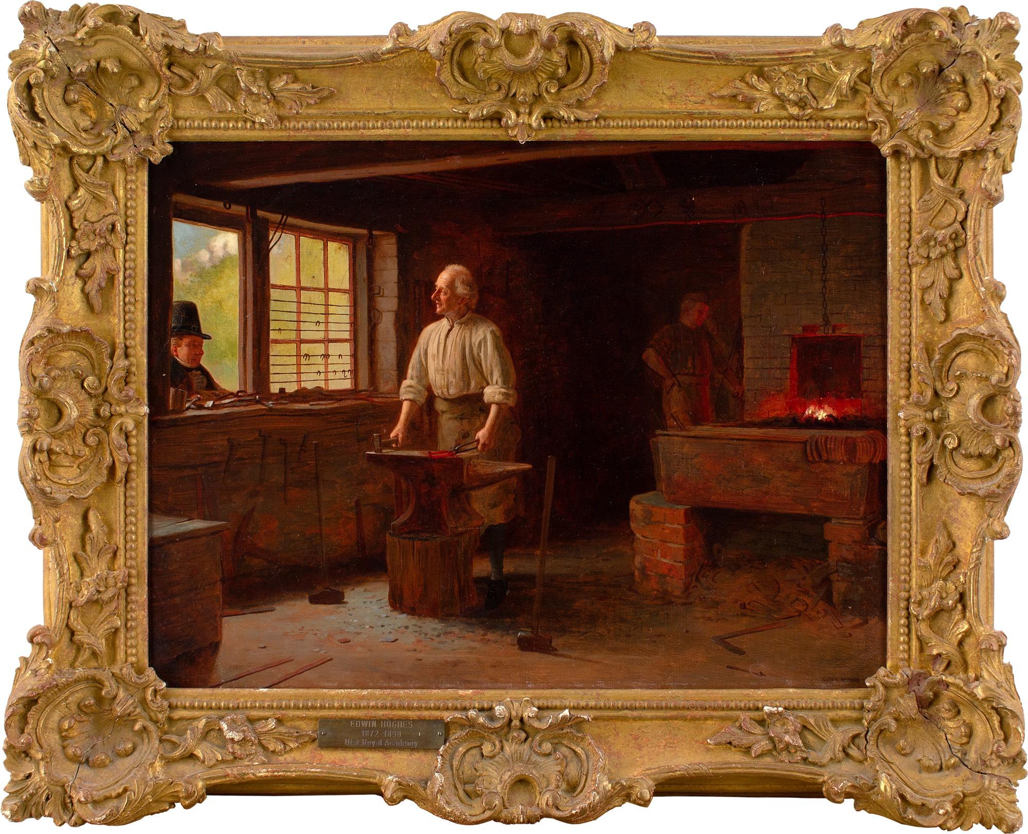 Edwin Hughes - Edwin Hughes, The Blacksmith, Oil Painting For Sale at ...