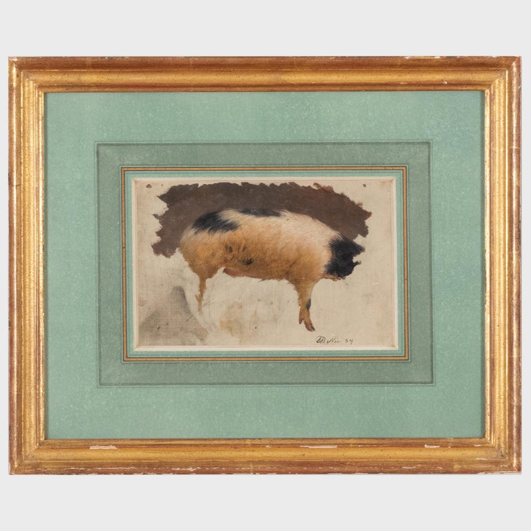 Sir Edwin Landseer - Étude d'un porc En vente sur 1stDibs