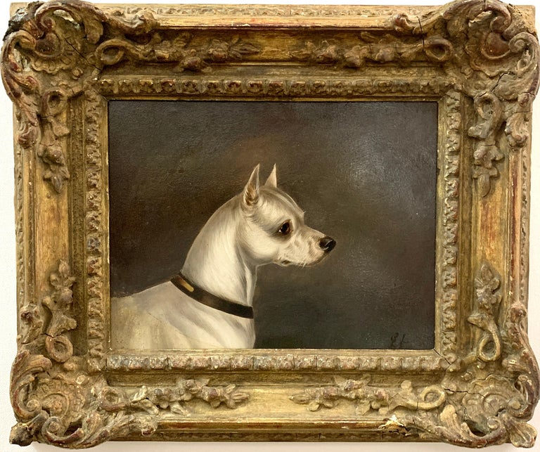 Edwin Loder - 19th century English Antique Portrait of a Terrier dog in ...