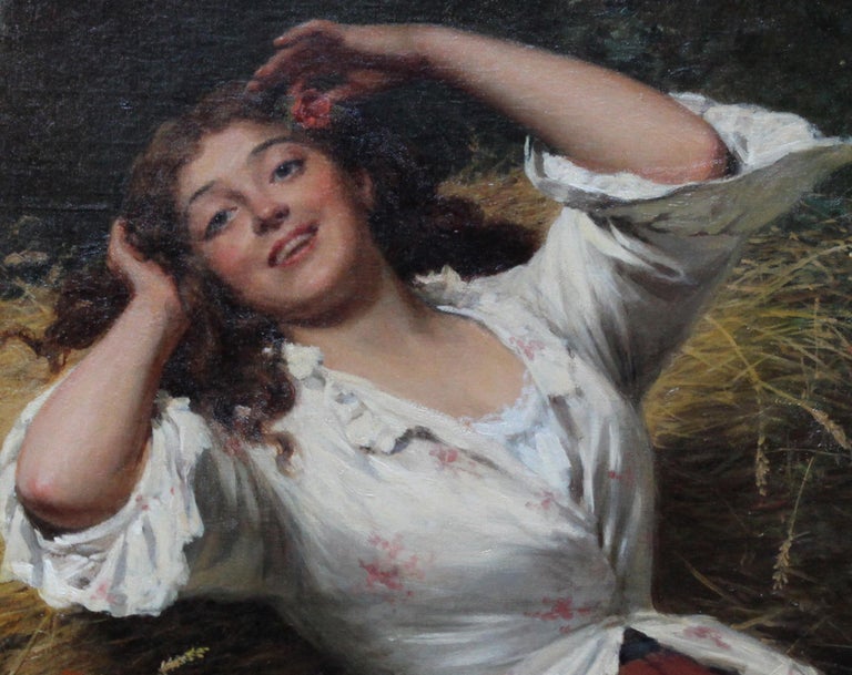 Edwin Roberts - A Summer Beauty - British Victorian genre art female ...