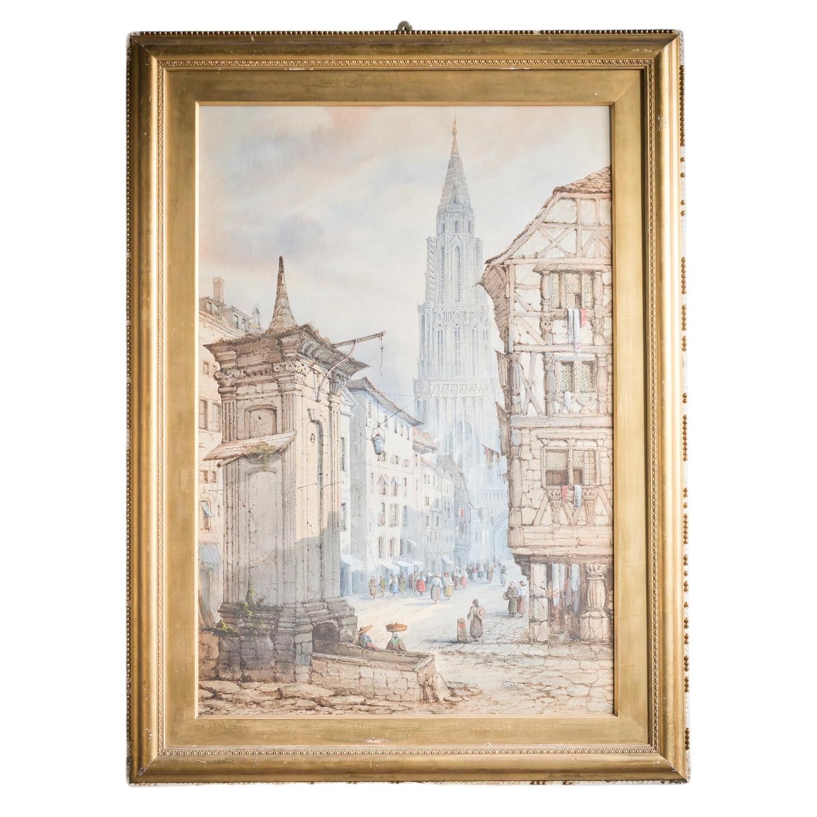 Watercolor by Edwin Bottomley, Consulting the Oracle For Sale at 1stDibs