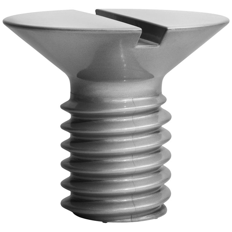 Eero Aarnio Small Silver Screw Table For Sale at 1stDibs