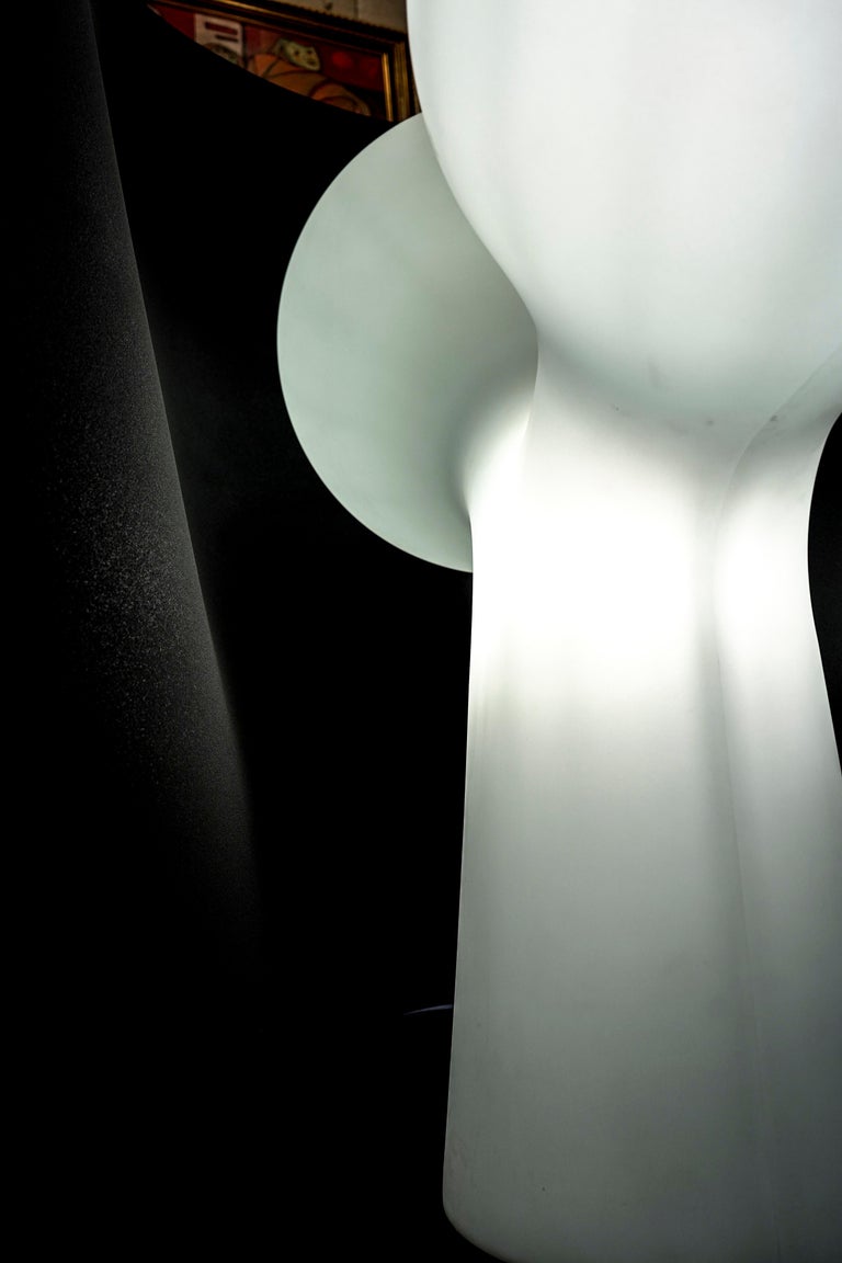 Eero Aarnio White Vintage Fiberglass Double Bubble Floor Lamp at ...