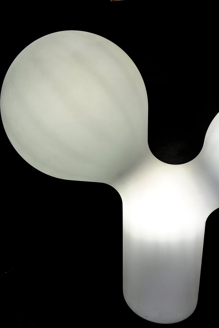 Eero Aarnio White Vintage Fiberglass Double Bubble Floor Lamp at ...