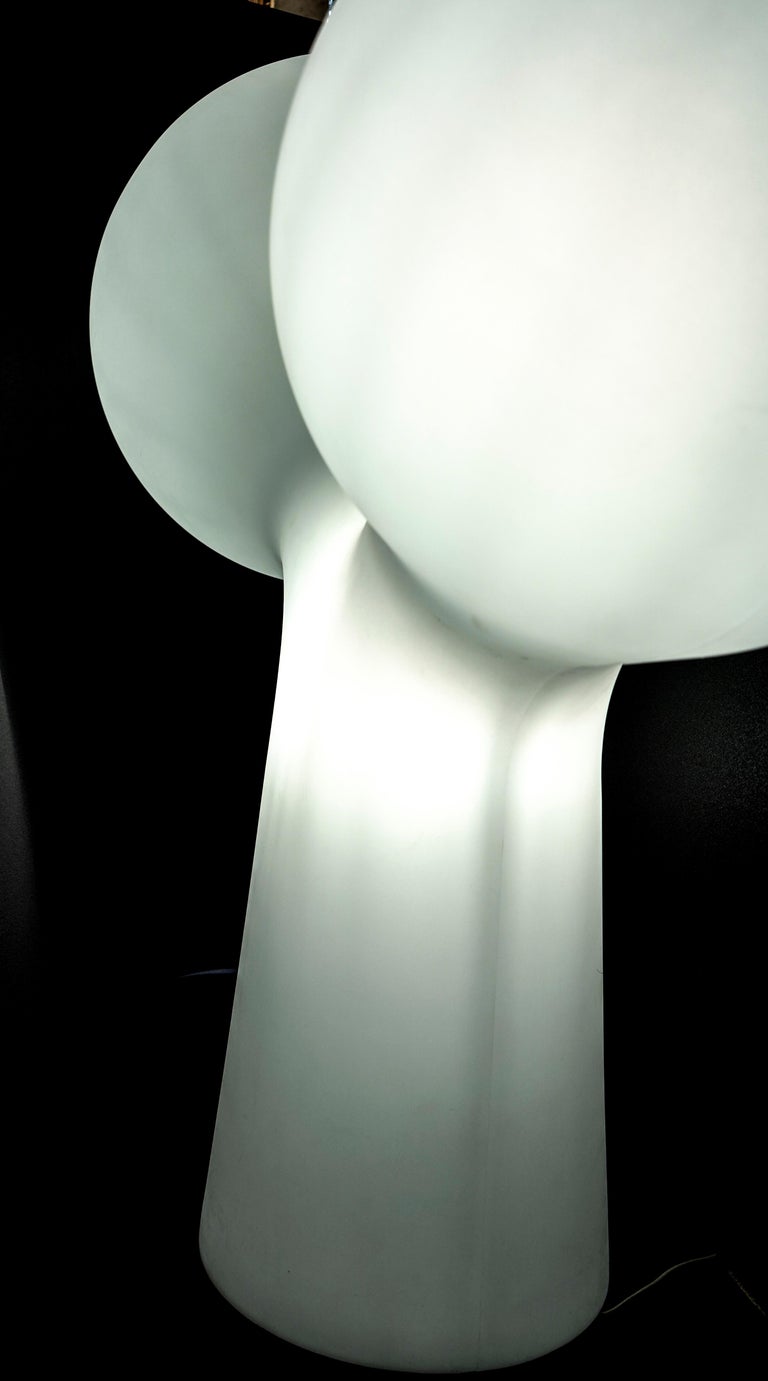 Eero Aarnio White Vintage Fiberglass Double Bubble Floor Lamp at ...