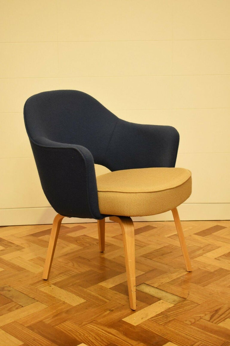 Eero Saarinen Conference Chair in Navy and Bei at 1stDibs