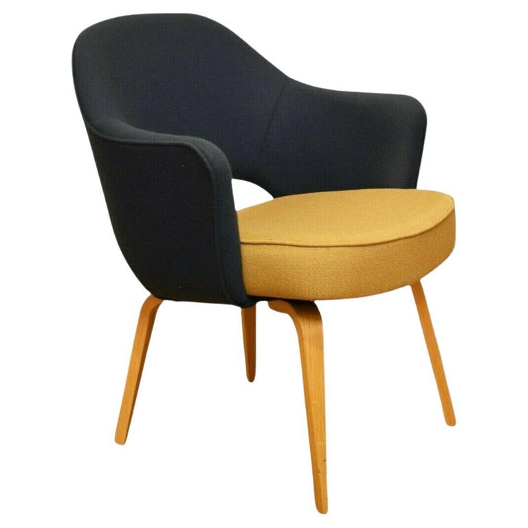 Eero Saarinen Conference Chair in Navy and Bei at 1stDibs